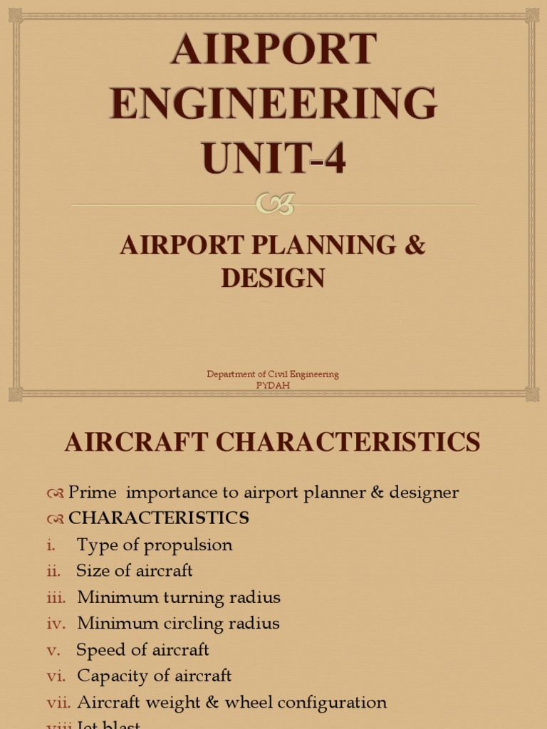 Airport Planning & Design: Department of Civil Engineering Pydah | PDF ...