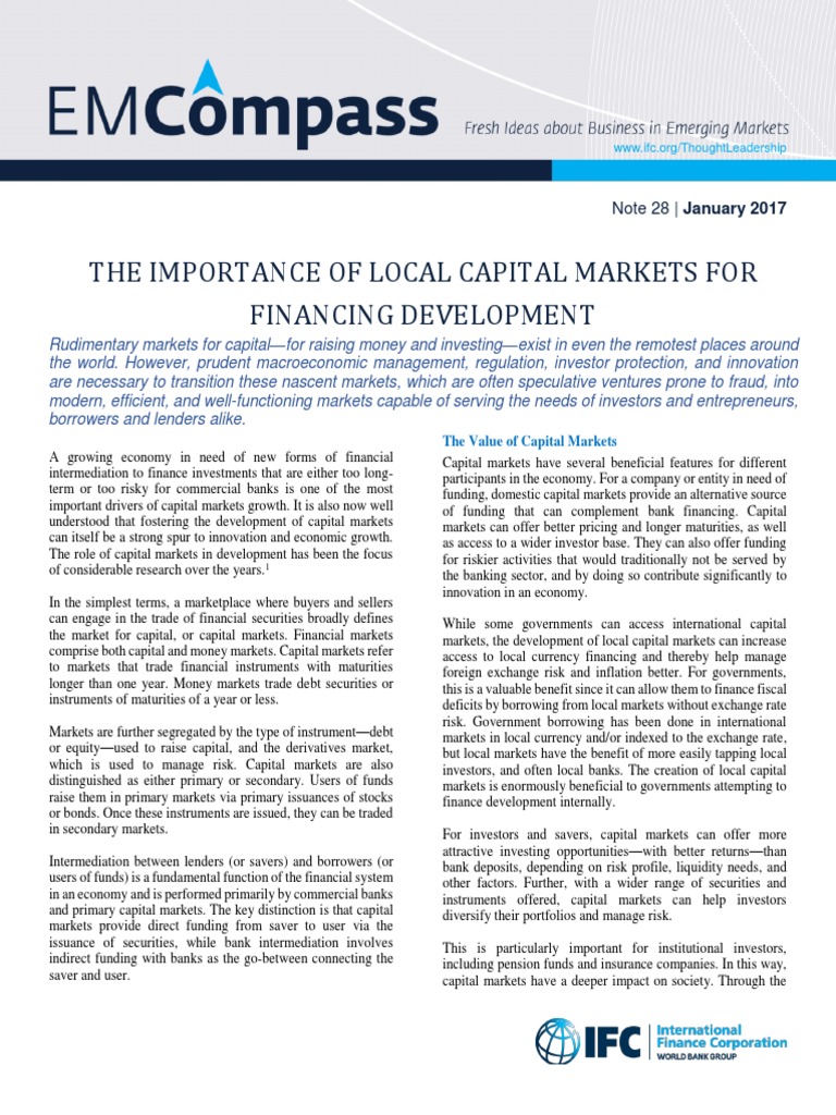The Importance of Local Capital Markets For Financing Development | PDF ...