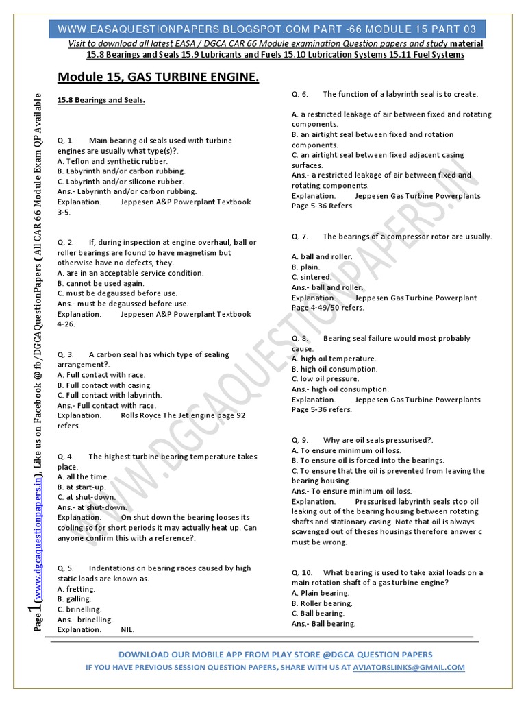 Dgca Module 15 Part 3 | PDF | Bearing (Mechanical) | Gas Turbine