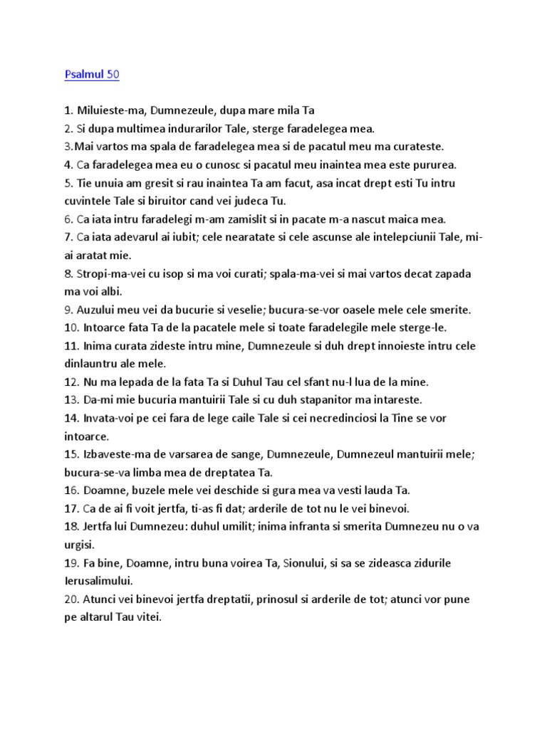 Psalmul 50 | PDF