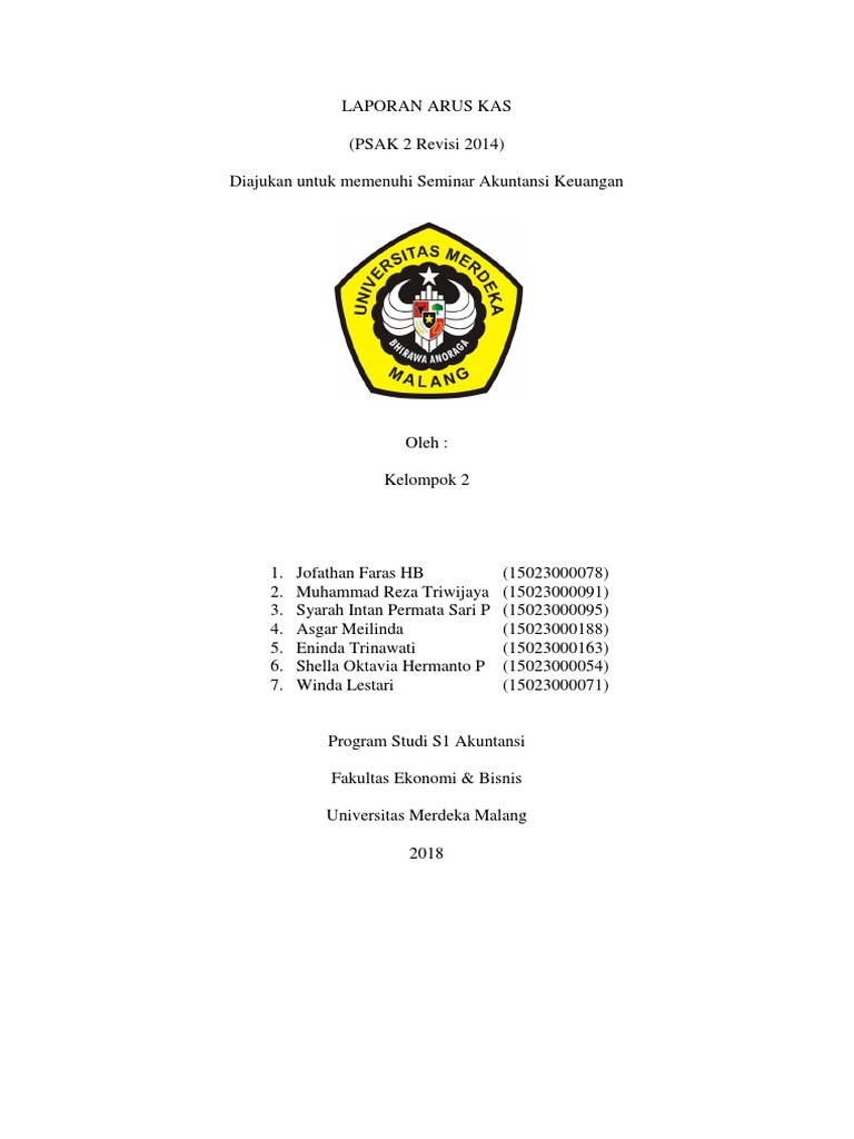 Laporan Arus Kas Berdasarkan PSAK 2 | PDF | Bisnis | Pengelolaan ...