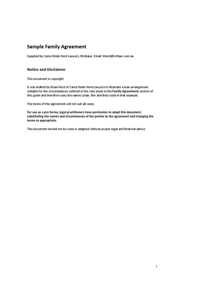 Family Settlement Agreement Template | PDF | Indemnity | Mediation