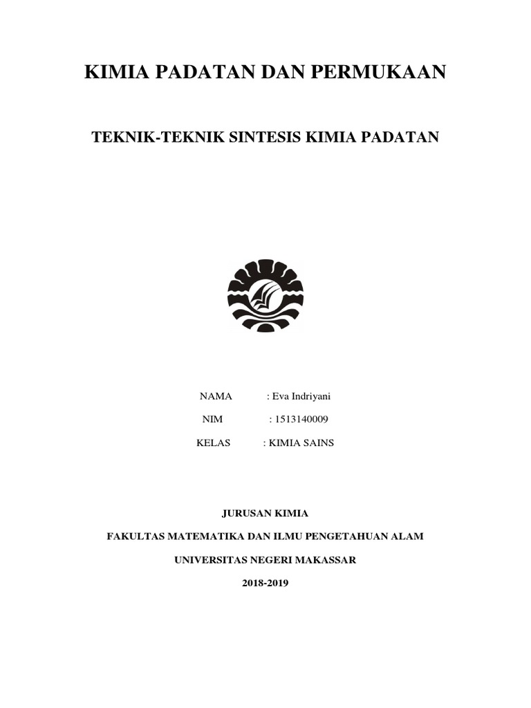 Paper Teknik Sintesis Kimia Padat | PDF | Sains & Matematika