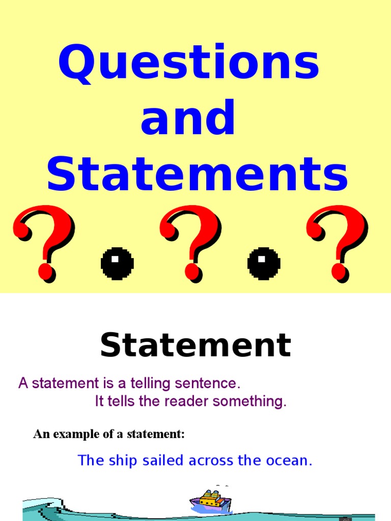 Question and Statement | PDF | Question | Syntax