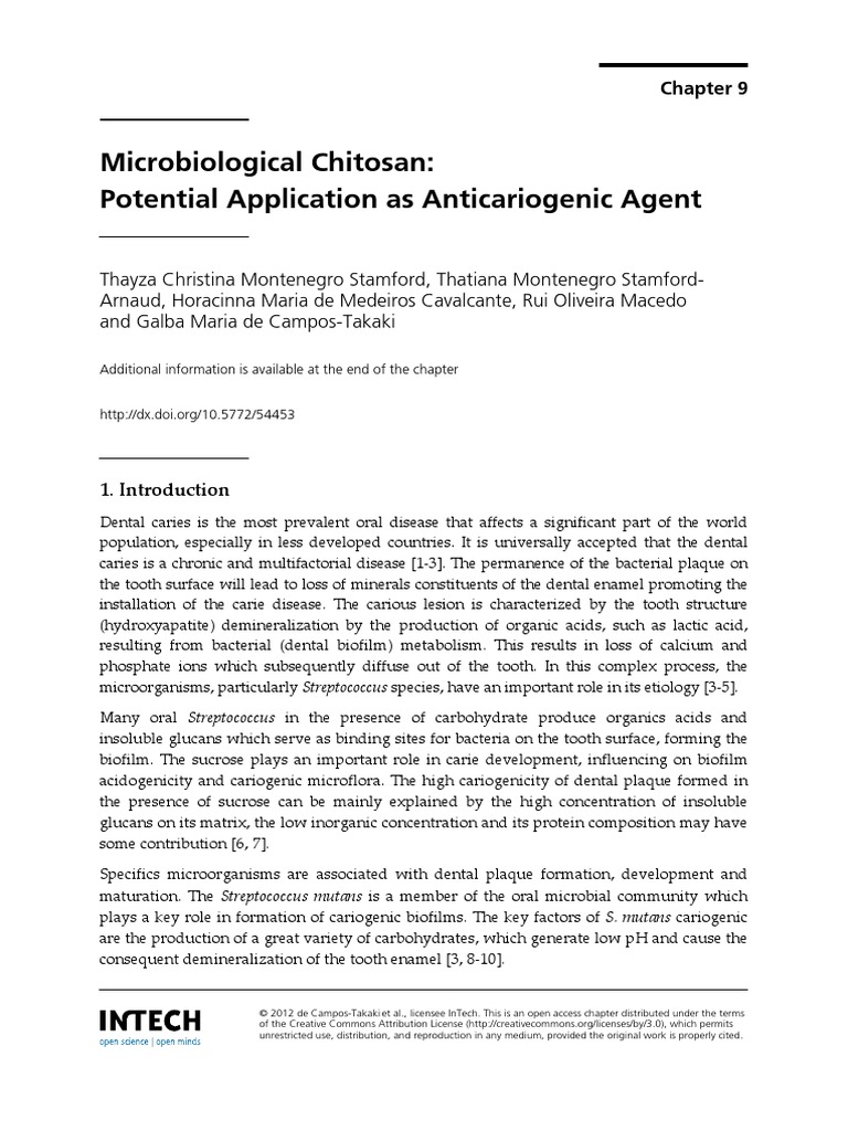 Microbiological Chitosan: Potential Application As Anticariogenic Agent ...