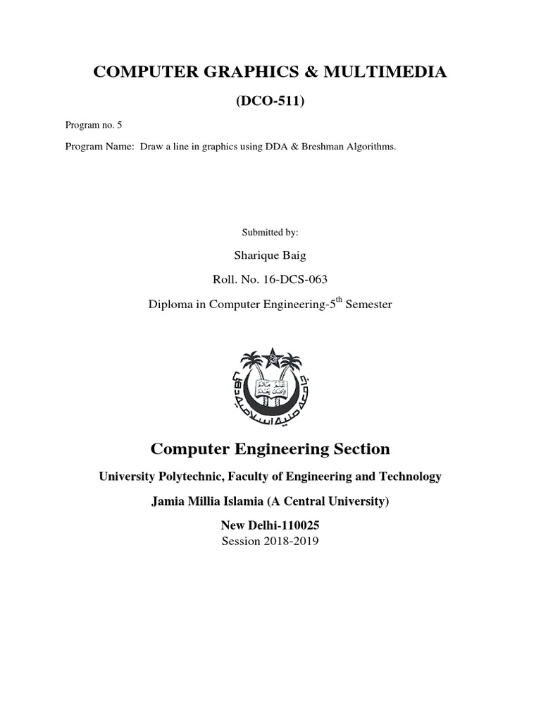 Computer Graphics & Multimedia: Program Name | PDF | Arithmetic | Discrete Mathematics