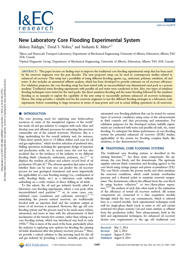 New Laboratory Core Flooding Experimental System: Aleksey Baldygin ...