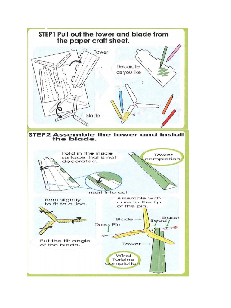 Paper Wind Turbine Template Instructions | PDF