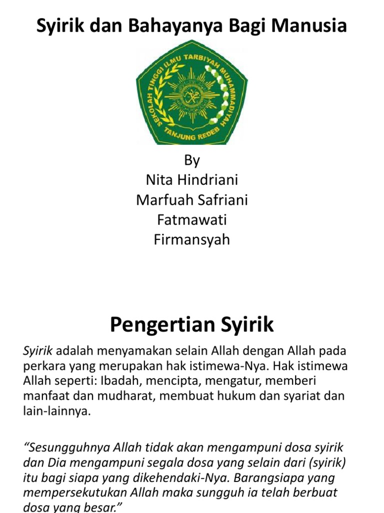 Bahaya Syirik dalam Islam dan Pencegahannya | PDF