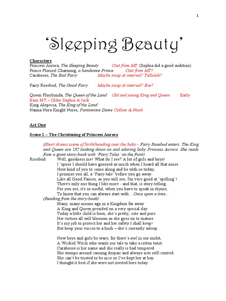 Sleeping Beauty Script | PDF