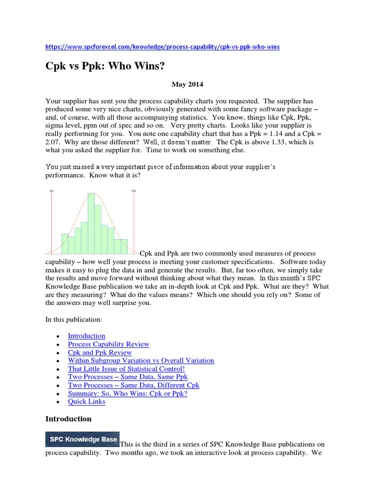 Cp, Cpk, Pp and Ppk | Standard Deviation | Statistics