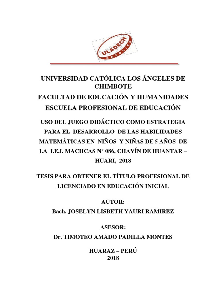 Habilidades Matematicas Yauri Sanchez Joselyn Lisbeth | PDF | Educación de la primera infancia ...