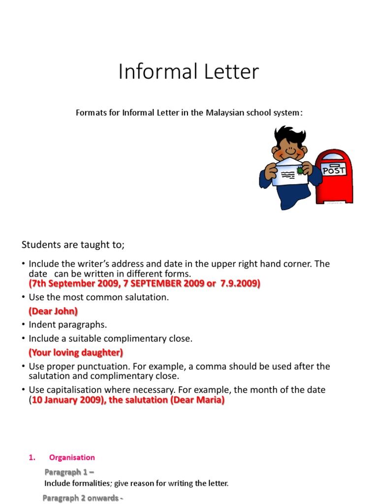 Informal Letter Format & Exercise | PDF | Writing