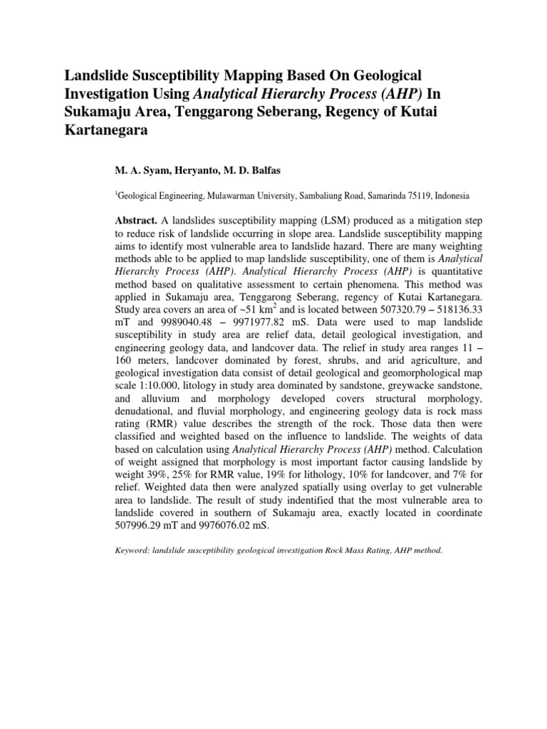 Abstract | PDF | Landslide | Geomorphology