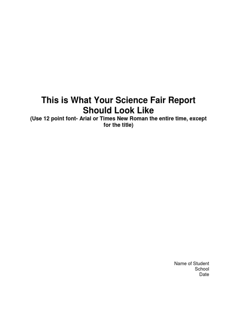 Science Fair Report Format Guide | PDF | Experiment | Hypothesis