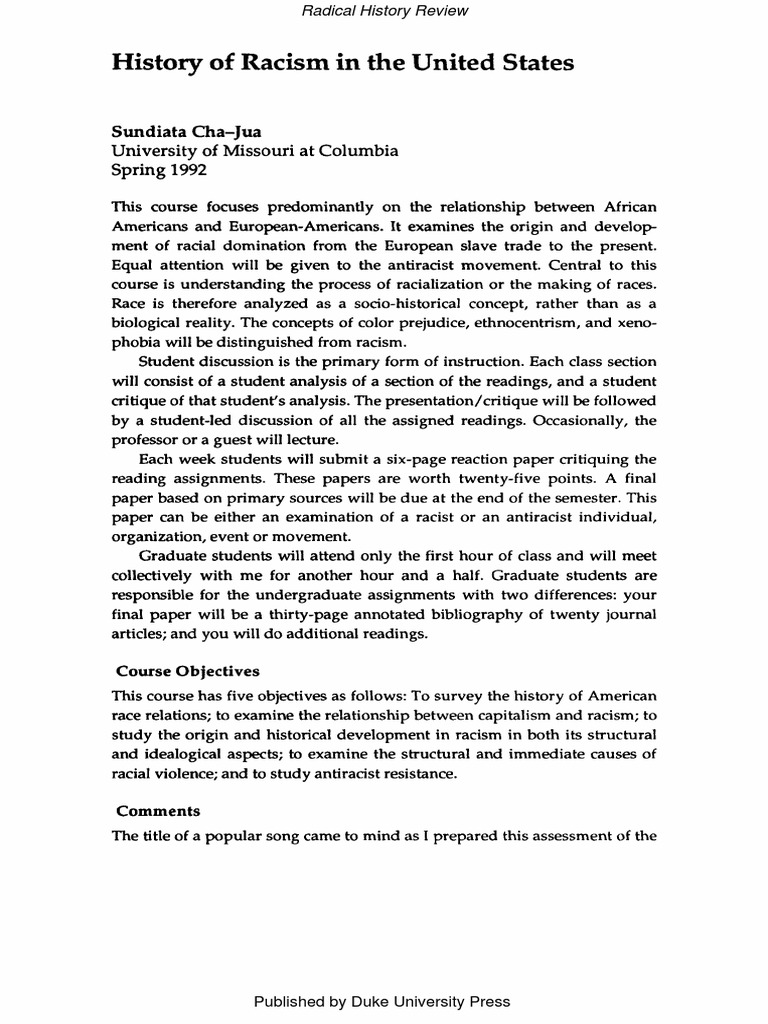 Radical History Review 1993 Cha Jua 109 13 | PDF | Racism ...