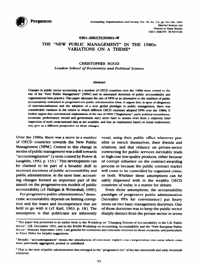 Hood, Christopher (1995) - 17 - The New Public Management in The 1980s ...