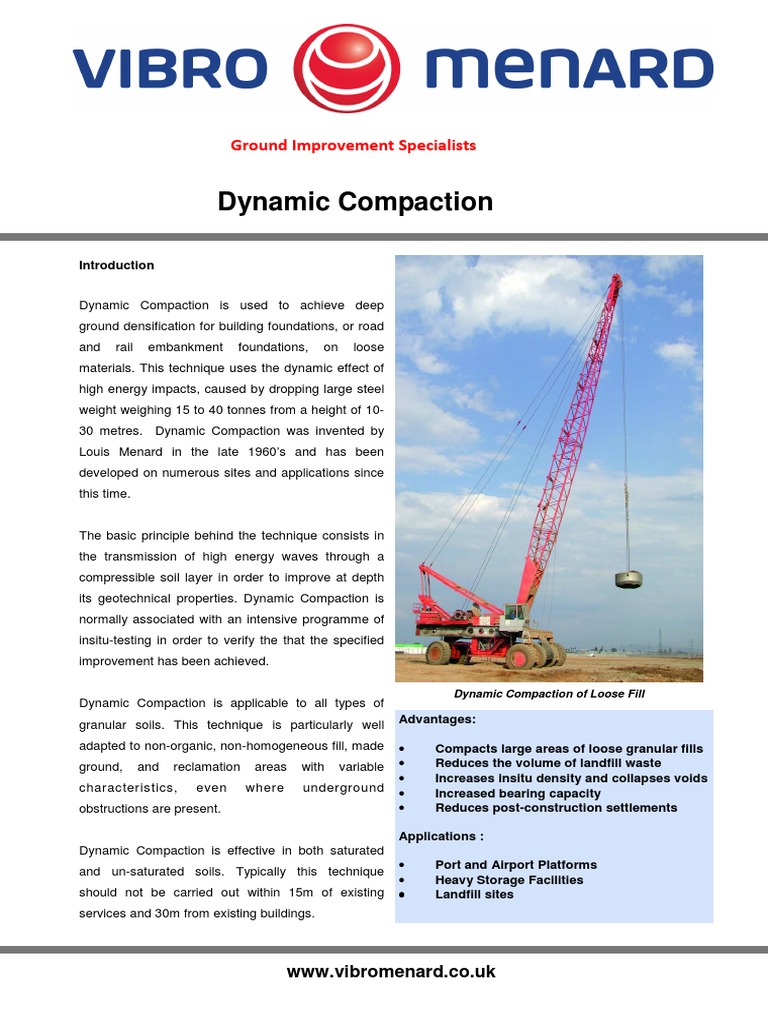 DynamicCompaction PDF | PDF | Soil | Civil Engineering