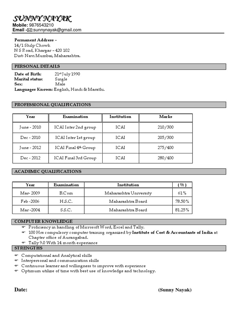 Indian Resume Format Guide | PDF | Compiler | Support Vector Machine