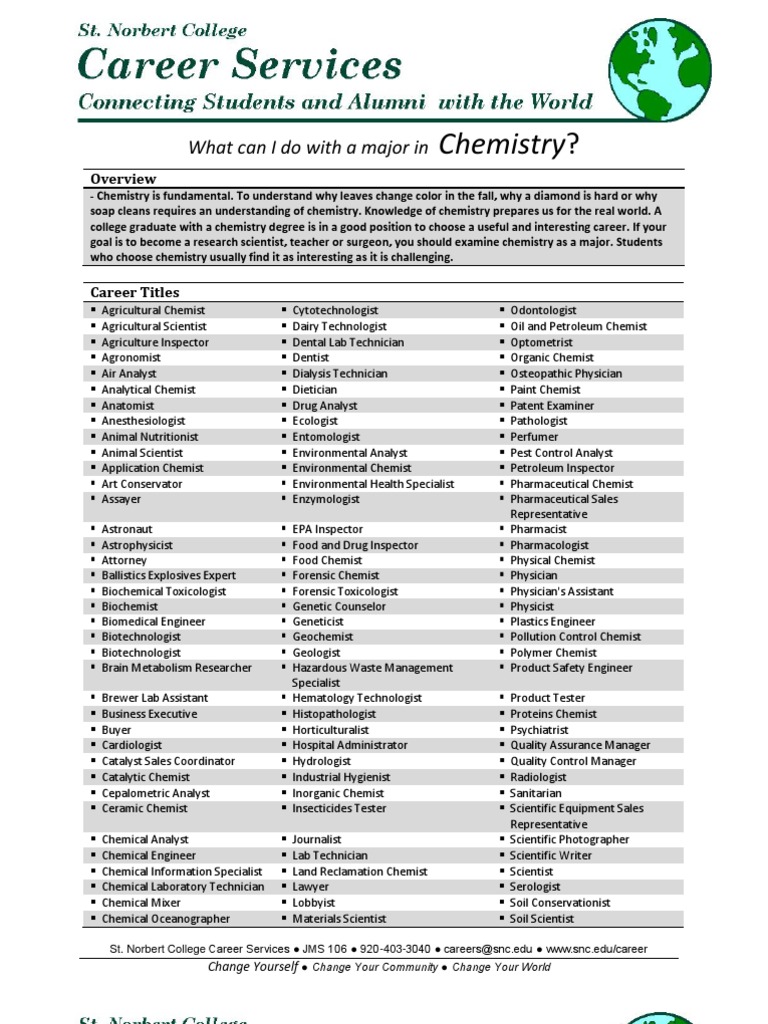 Chemistry Career Paths & Opportunities | PDF | Experiment | Accuracy ...