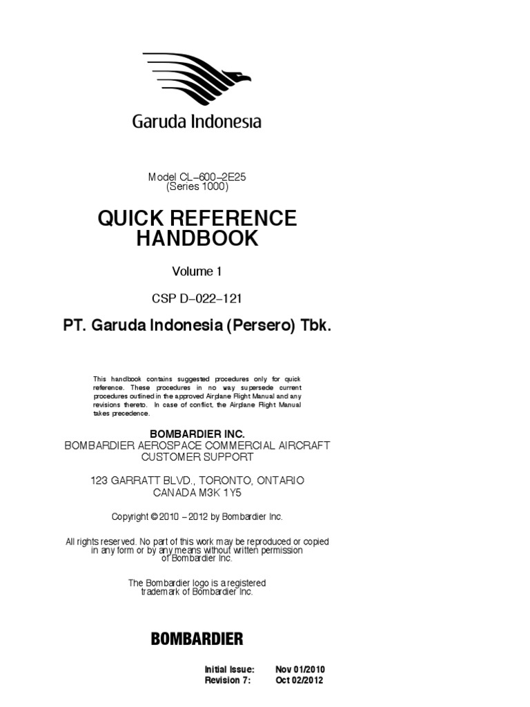 CRJ QRH Vol.1 Rev07 | PDF | Snow | Aircraft