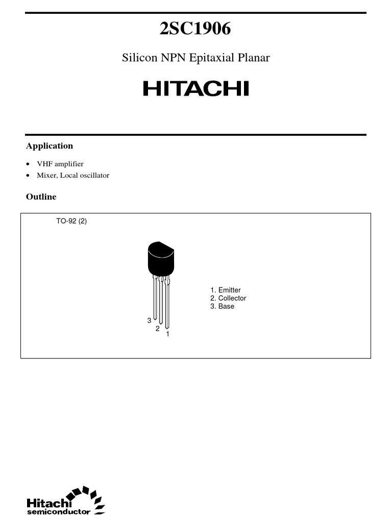 C1906-Hitachi Semiconductor PDF | PDF | Bandwidth (Signal Processing ...
