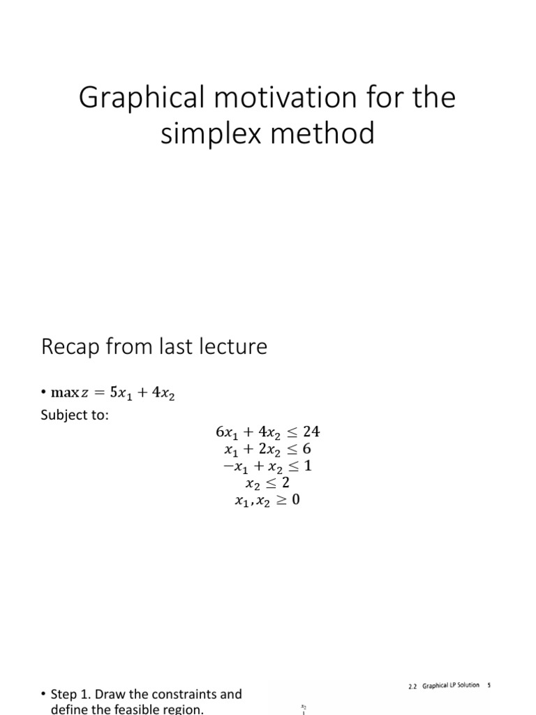 3-Graphical Motivation For The Simplex Method | PDF | Mathematical Analysis | Mathematical ...