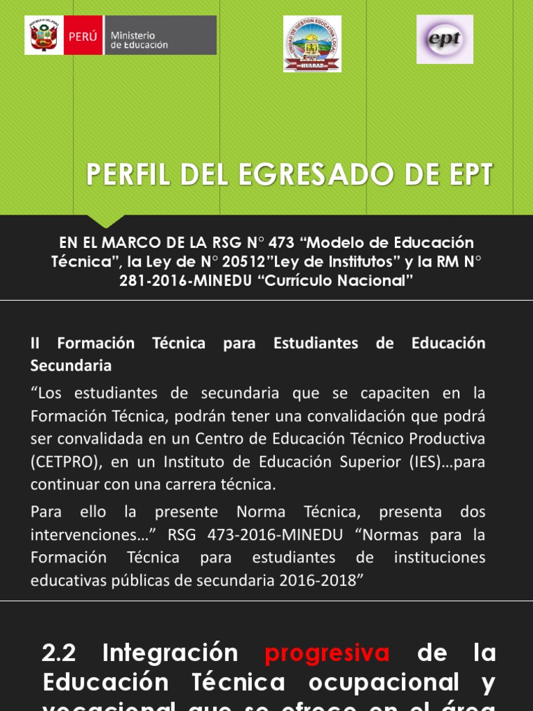 1b Perfil Del Egresado de Ept Modelo de Educacion Tecnica | PDF