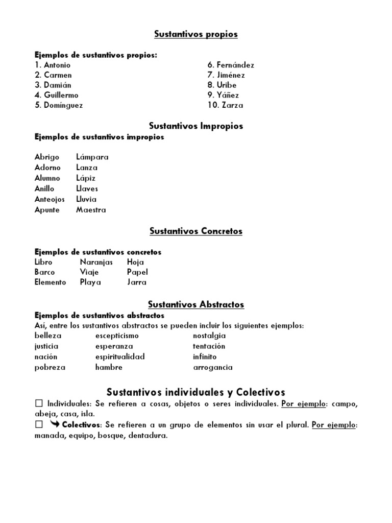 Sustantivos Propios | PDF | Adjetivo | Sustantivo