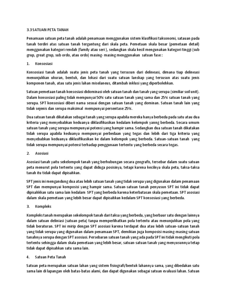 Satuan Peta Tanah dan Klasifikasinya | PDF
