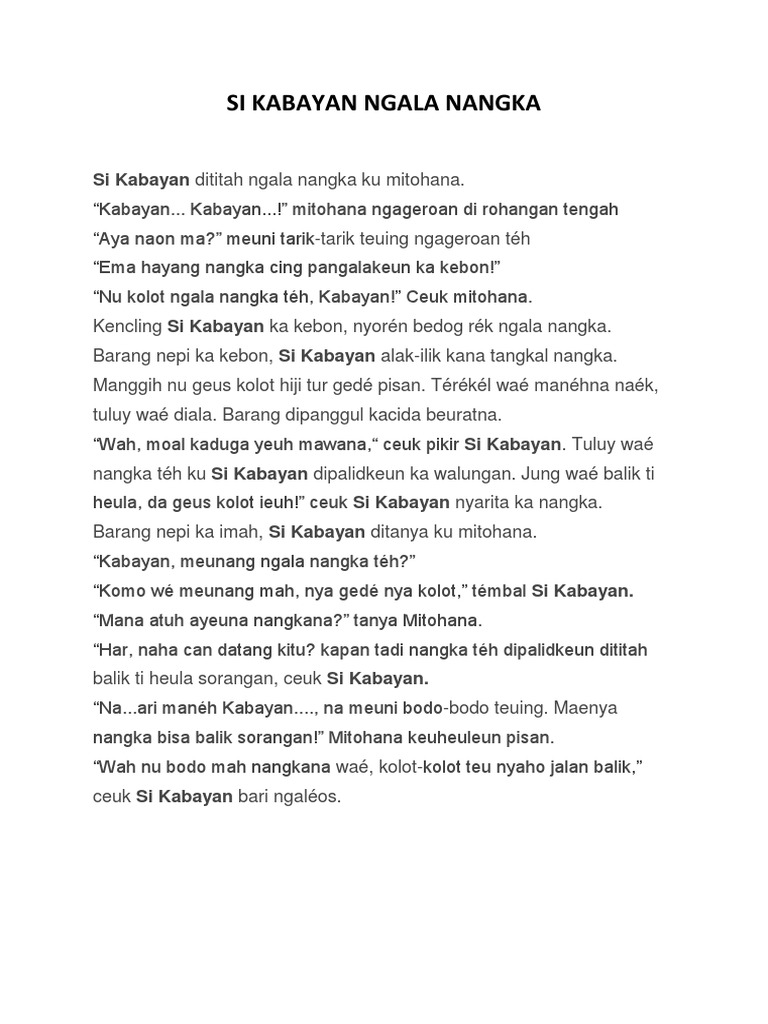 Si Kabayan Ngala Nangka | PDF