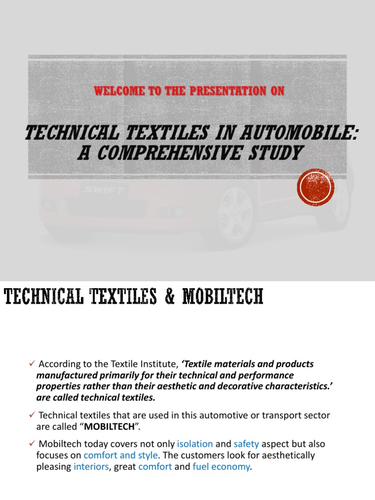 Applications of Automobile Textiles | PDF | Airbag | Nonwoven Fabric