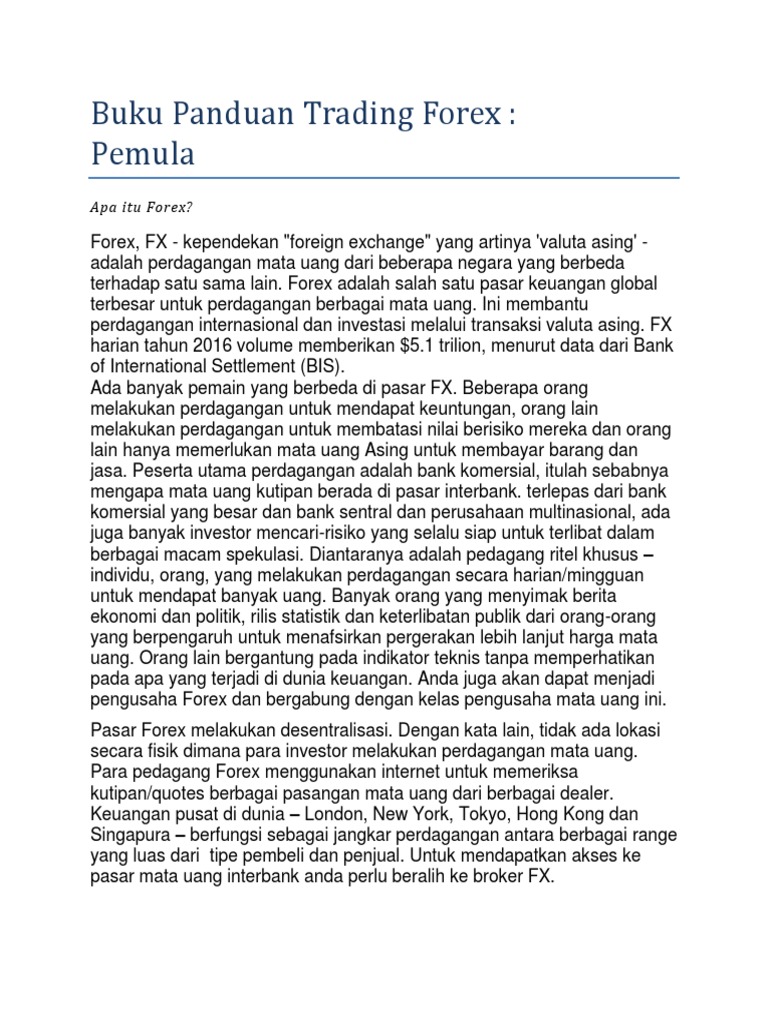 Panduan Trading Forex untuk Pemula | PDF
