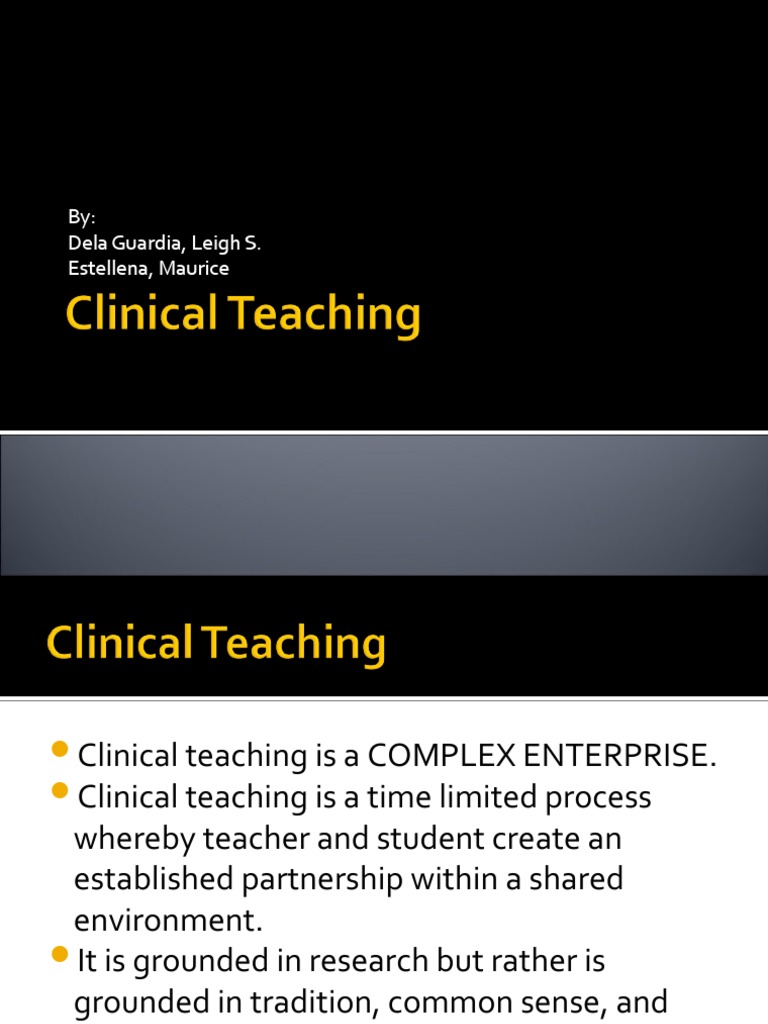 Clinical Teaching Strategies Evaluation Pdf Learning Teachers