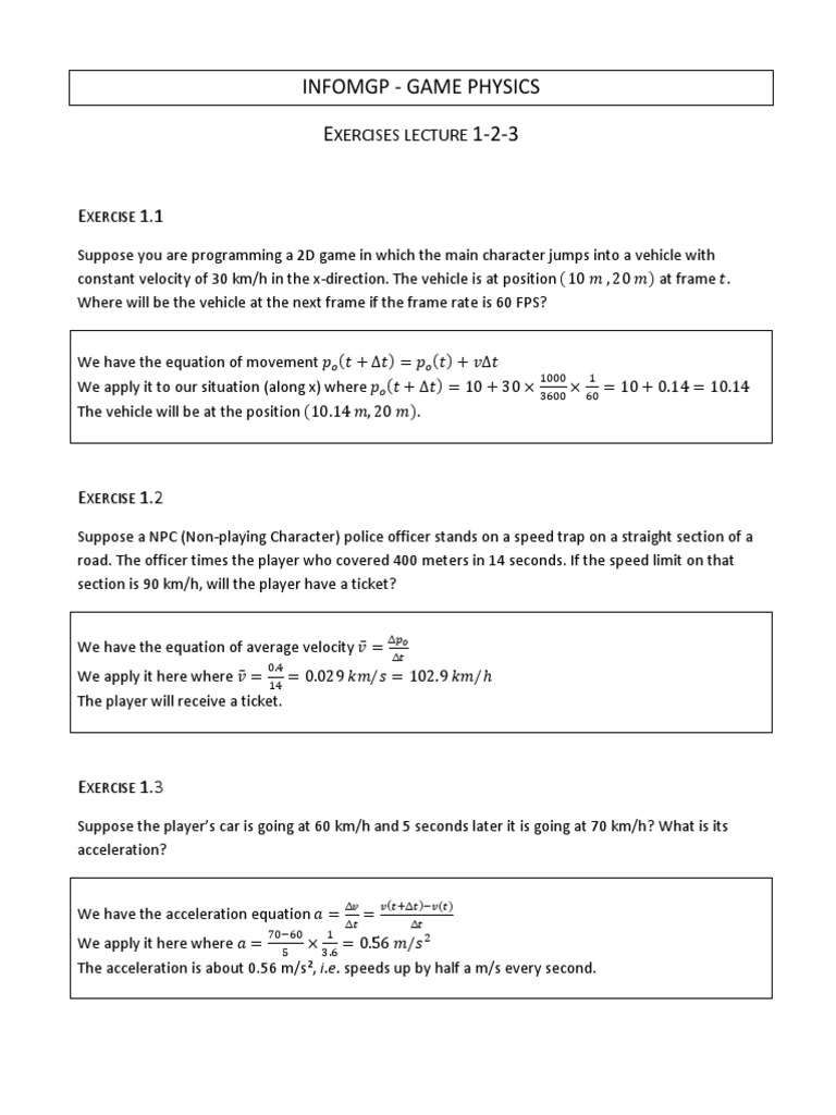 Exercises 1 2 3 Solutions | PDF | Torque | Buoyancy
