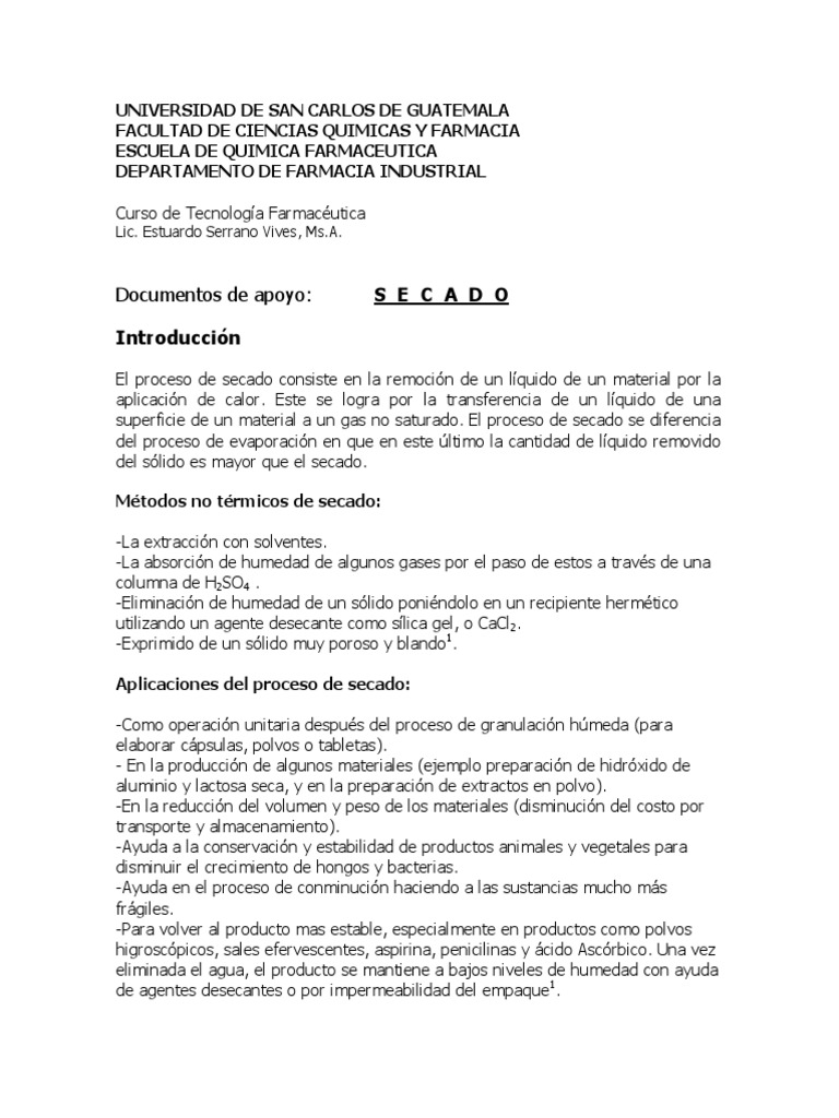 Secado Pdf Humedad Temperatura