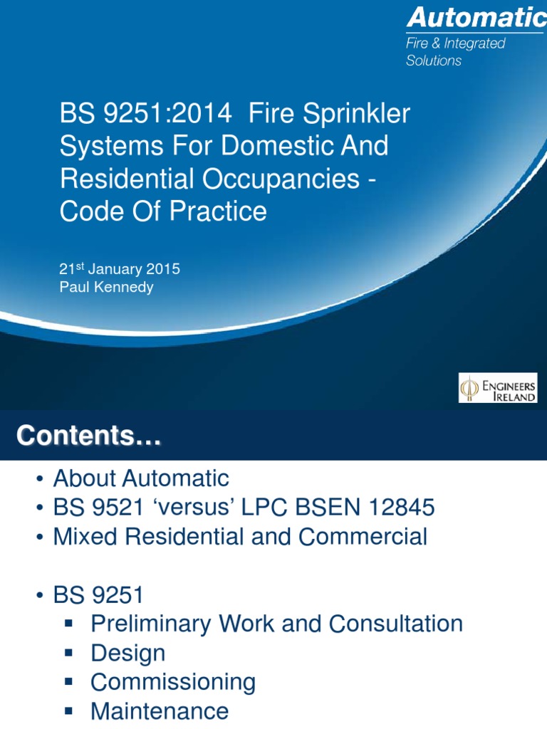 BS 9251:2014 Fire Sprinkler Guidelines | PDF | Fire Sprinkler System ...