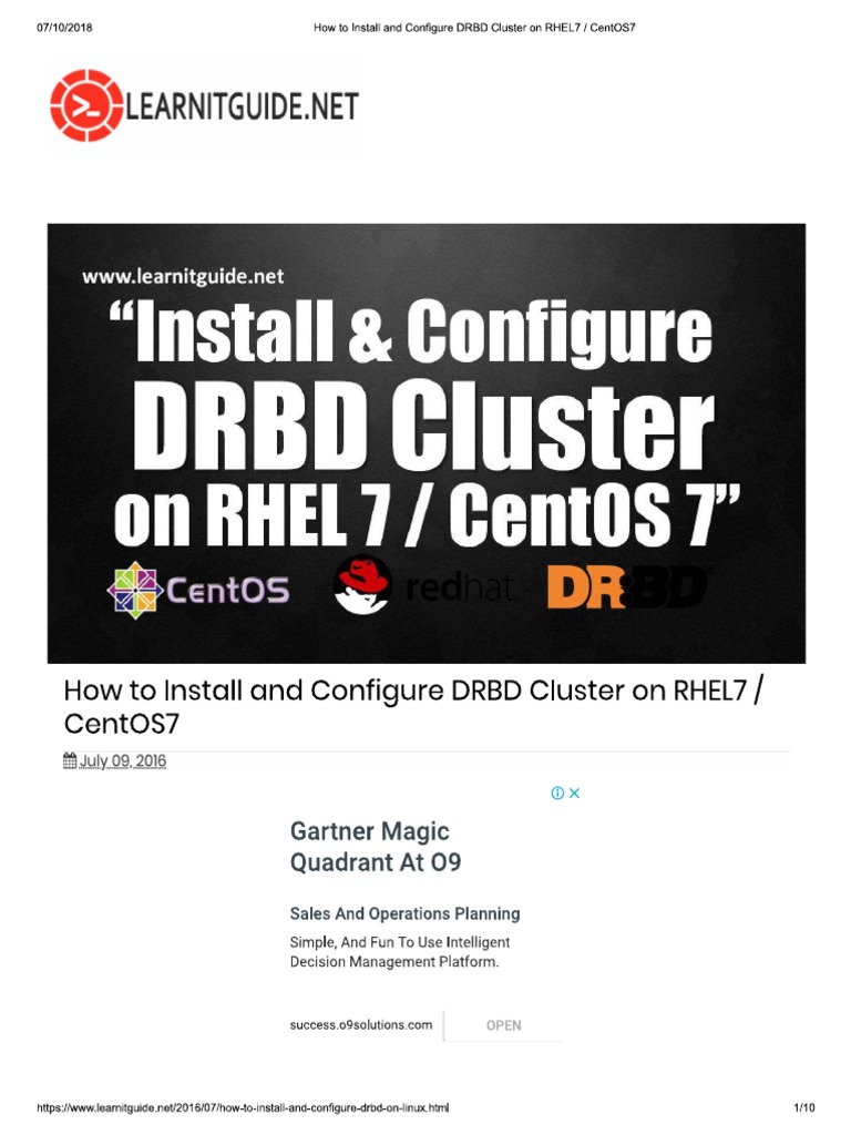DRBD Cluster Installation Guide | PDF