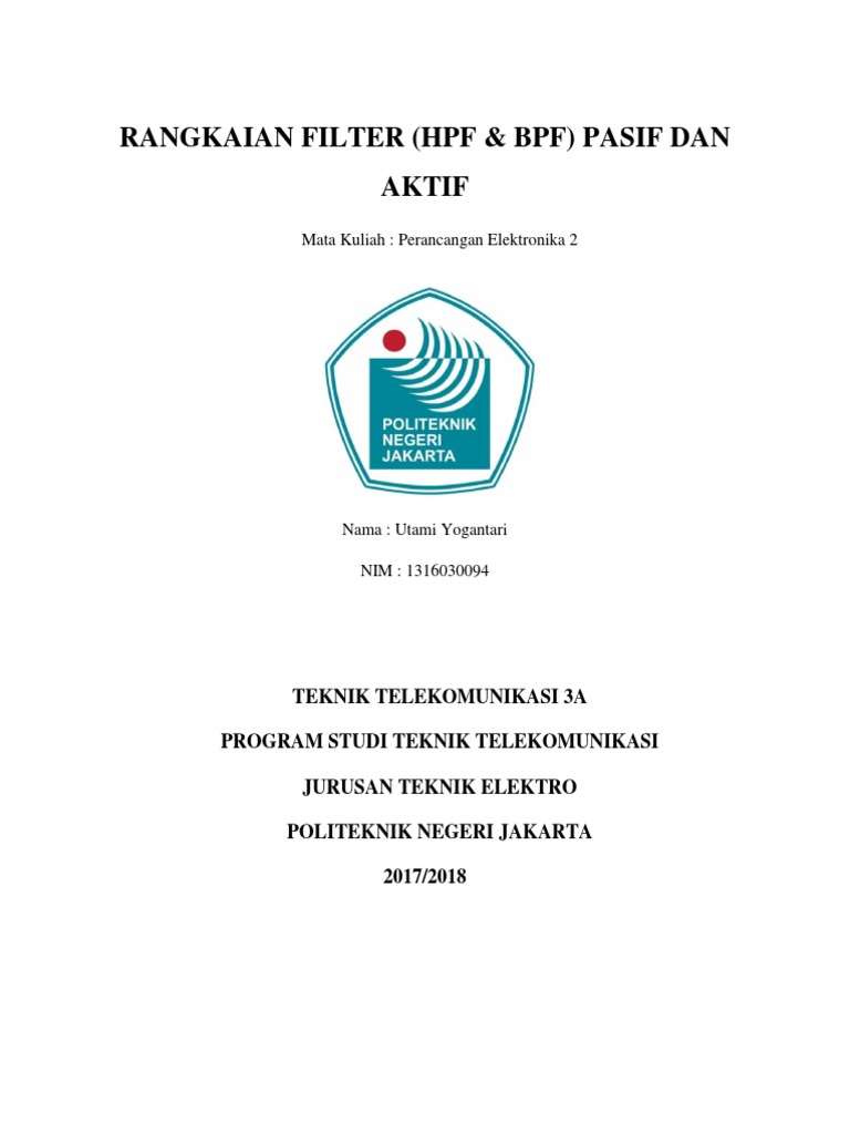 Rangkaian Filter | PDF