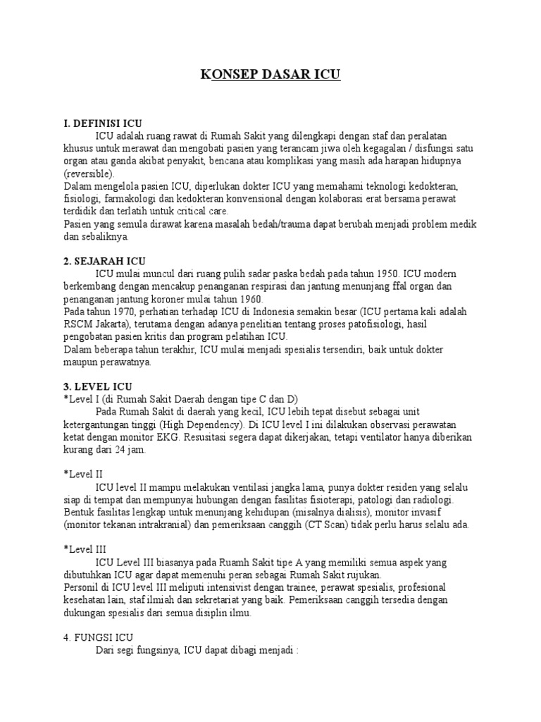 Konsep Dasar Icu | PDF