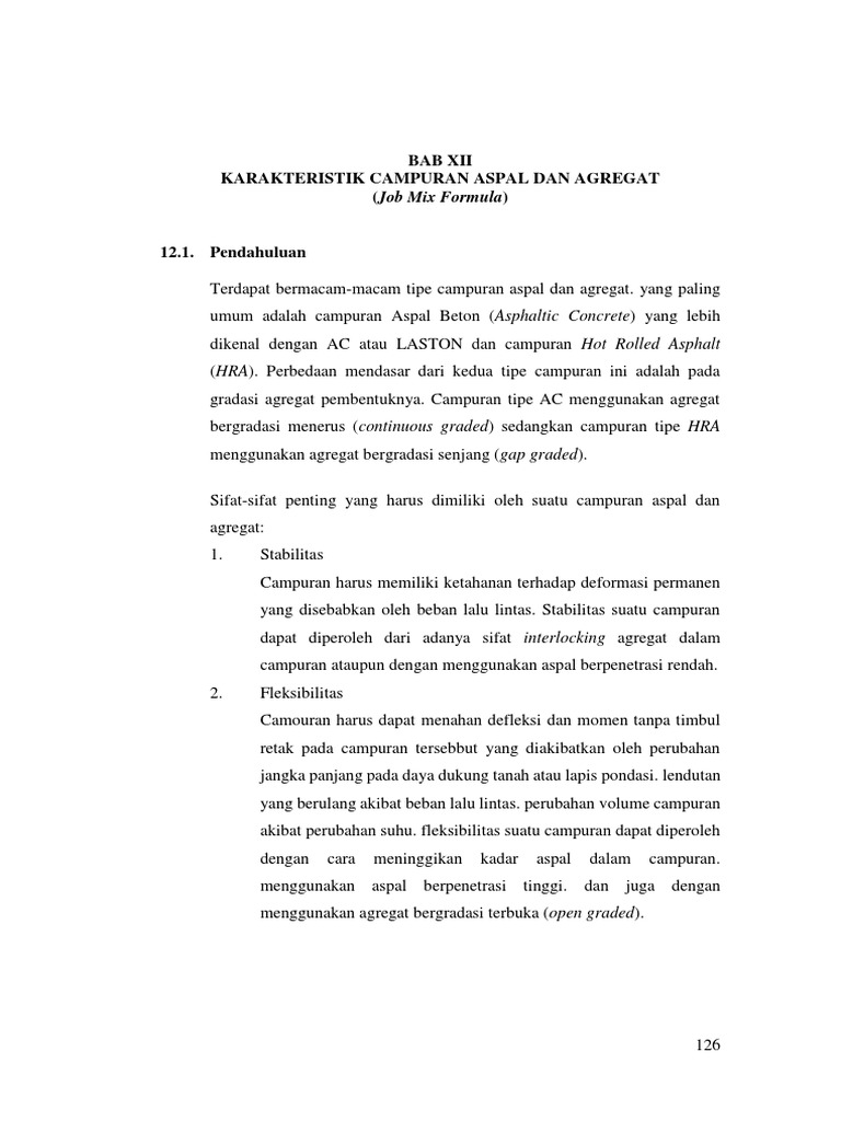 BAB 12 Job Mix Formula | PDF