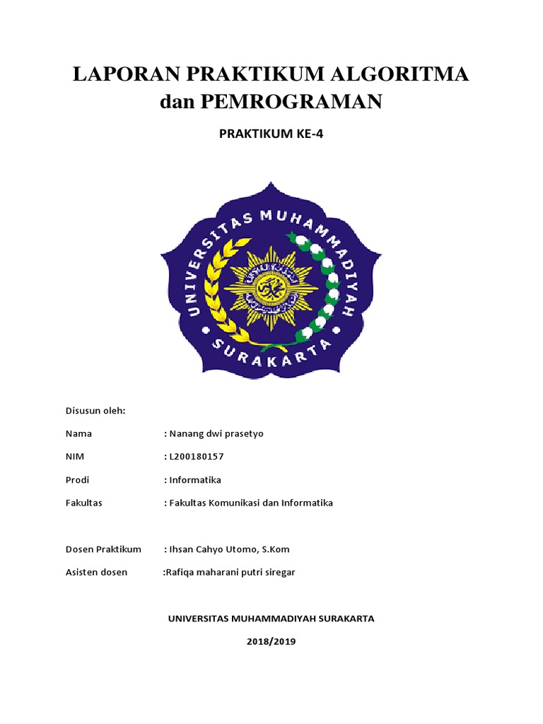 Laporan Praktikum Algoritma Dan Pemrograman | PDF | Komputer