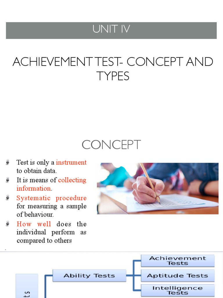 Types of Achievement Tests Explained | PDF | Intelligence Quotient ...