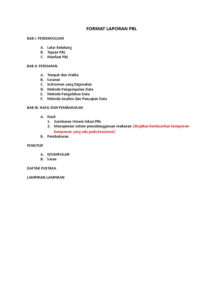 Format Laporan PBL | PDF