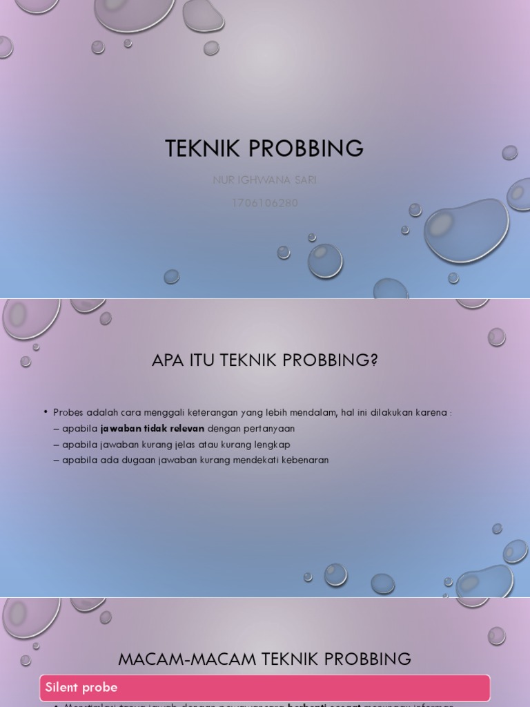 Teknik Probing dalam Wawancara | PDF | Seni & Disiplin Bahasa