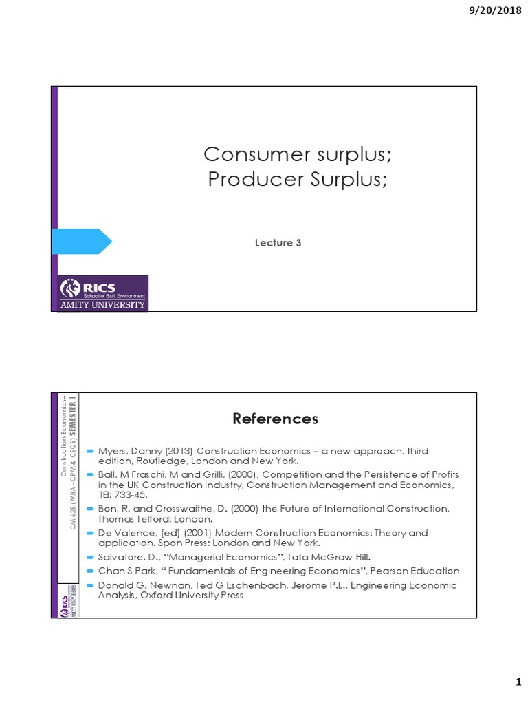 Lecture 3 | PDF | Economic Surplus | Economic Equilibrium