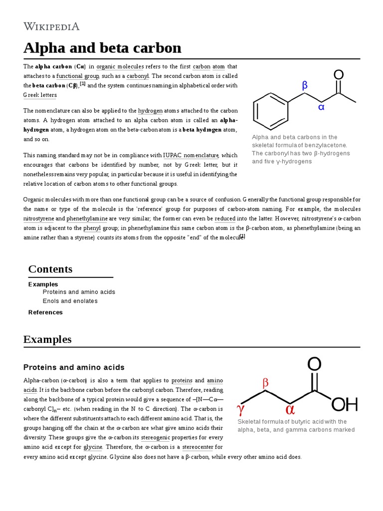 Alpha and Beta Carbon | Download Free PDF | Organic Compounds ...