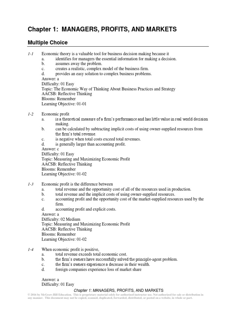 12e TB Chapter01 | PDF | Profit (Economics) | Prices