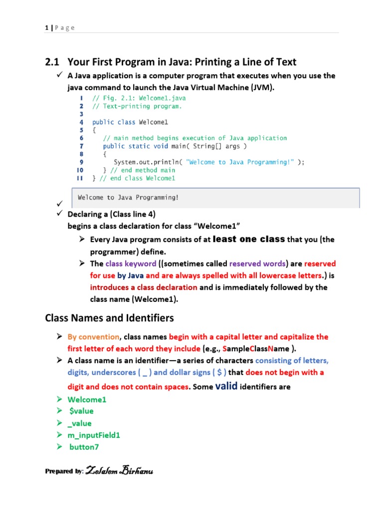 2.1 Your First Program in Java: Printing A Line of Text | PDF ... 2.1 Your First Program in Java: Printing A Line of Text | PDF ...