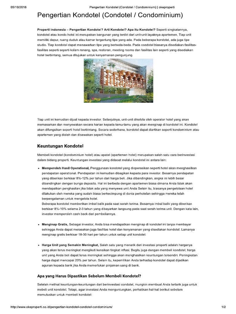 Pengertian Condotel | PDF